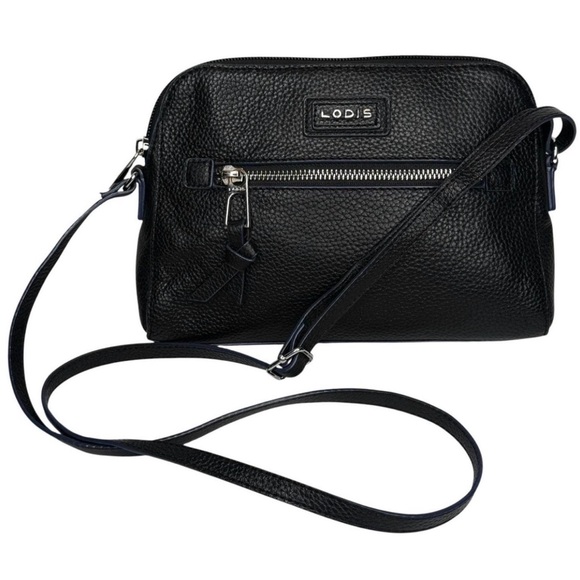 Lodis | Bags | New Lodis Charlotte Black Pebbled Leather Crossbody Bag ...